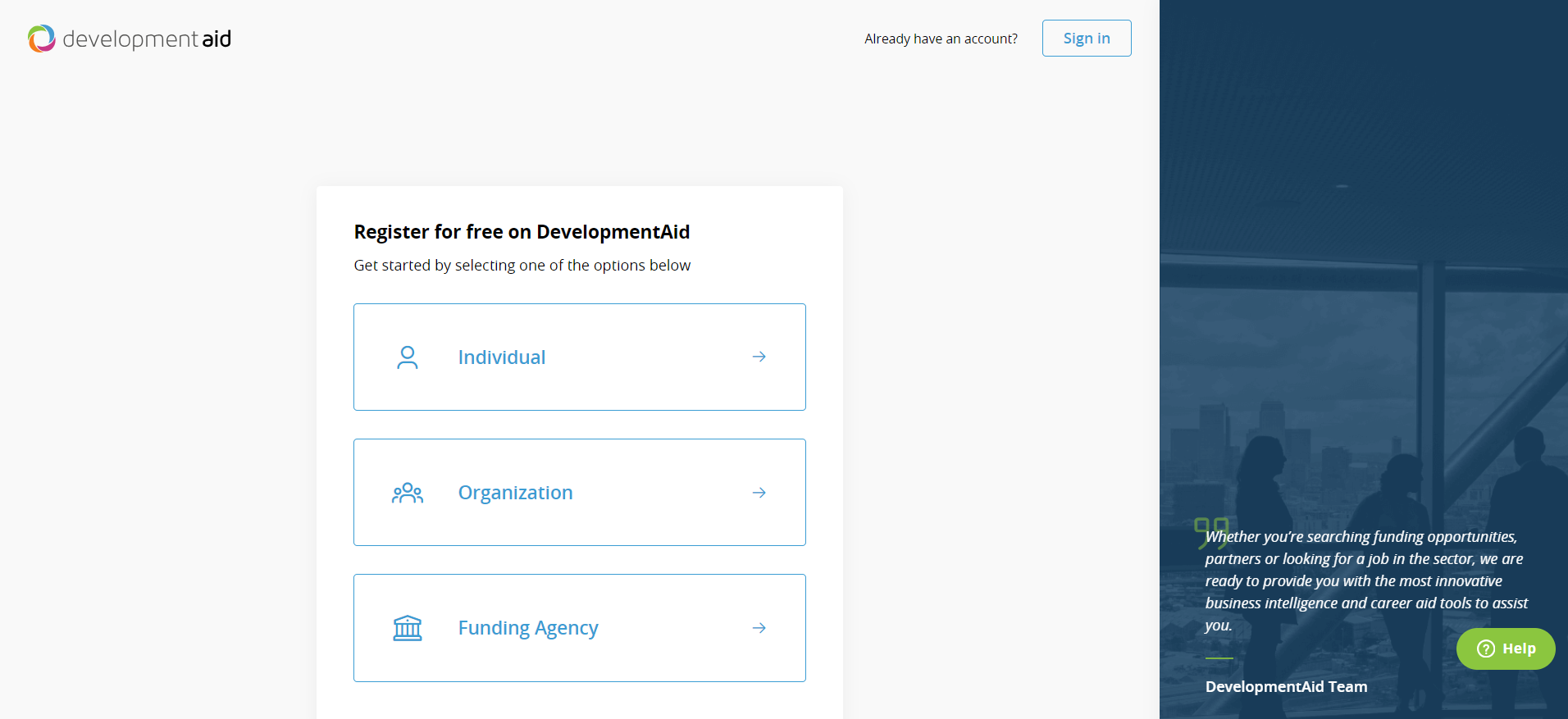 How can I register as an expert? – DevelopmentAid